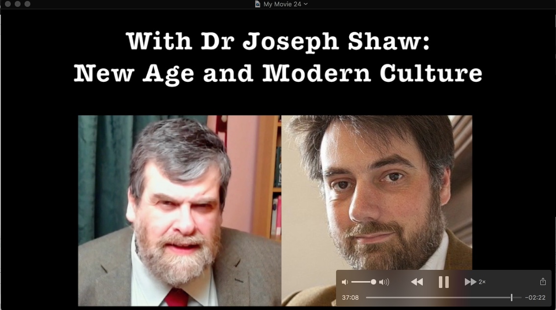 New Video: With Dr Joseph Shaw on the New Age and Modern Culture - Cor ...